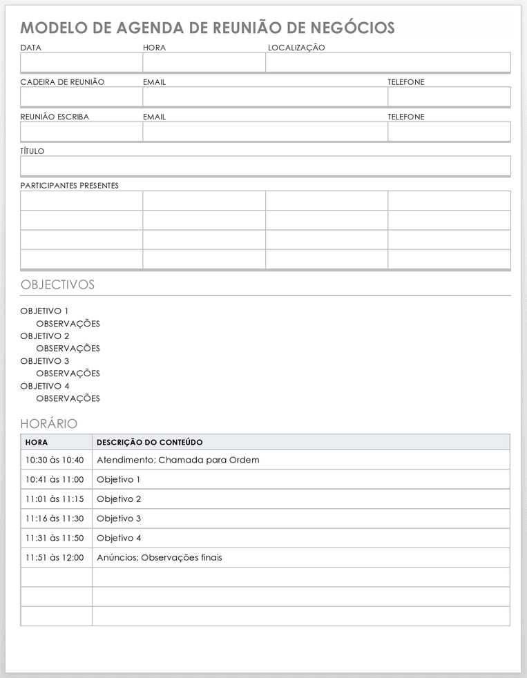 Mais de 10 modelos gratuitos de pauta de reunião para o Microsoft Word ...