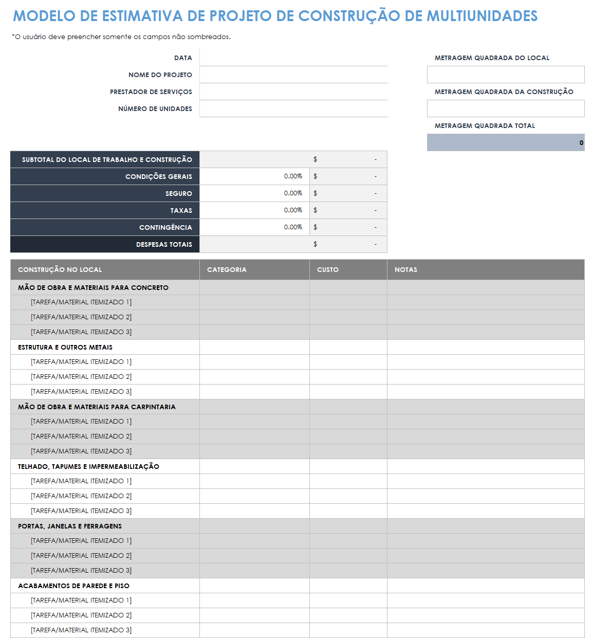 Modelos gratuitos de custos do projeto | Smartsheet