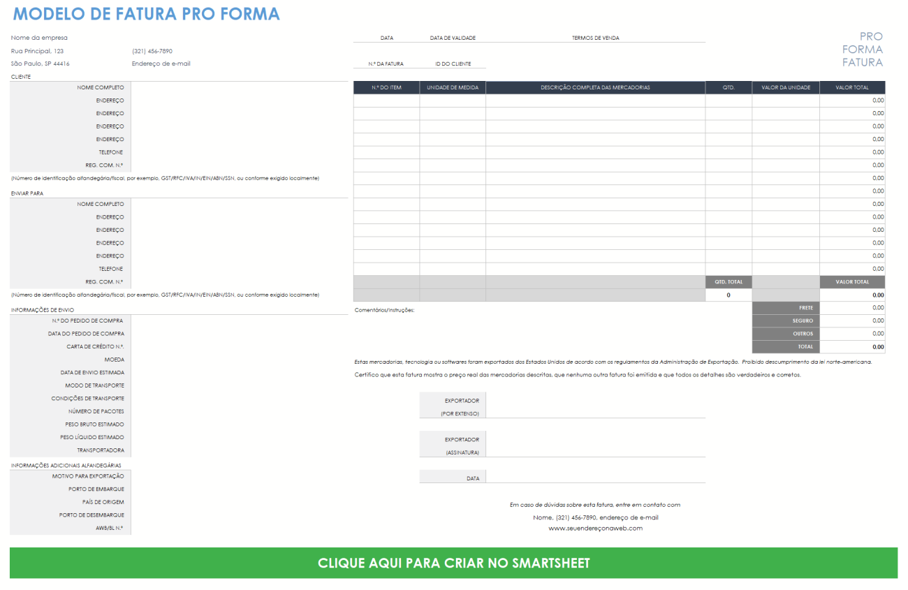 Modelos gratuitos de faturas para Excel – Smartsheet