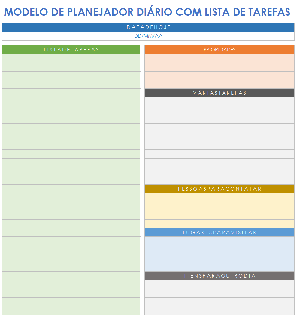 Modelos e planejadores gratuitos de cronograma diário para Google Sheets | Smartsheet