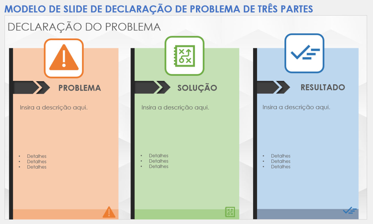 Modelos gratuitos de slide de declaração de problema: PowerPoint e ...