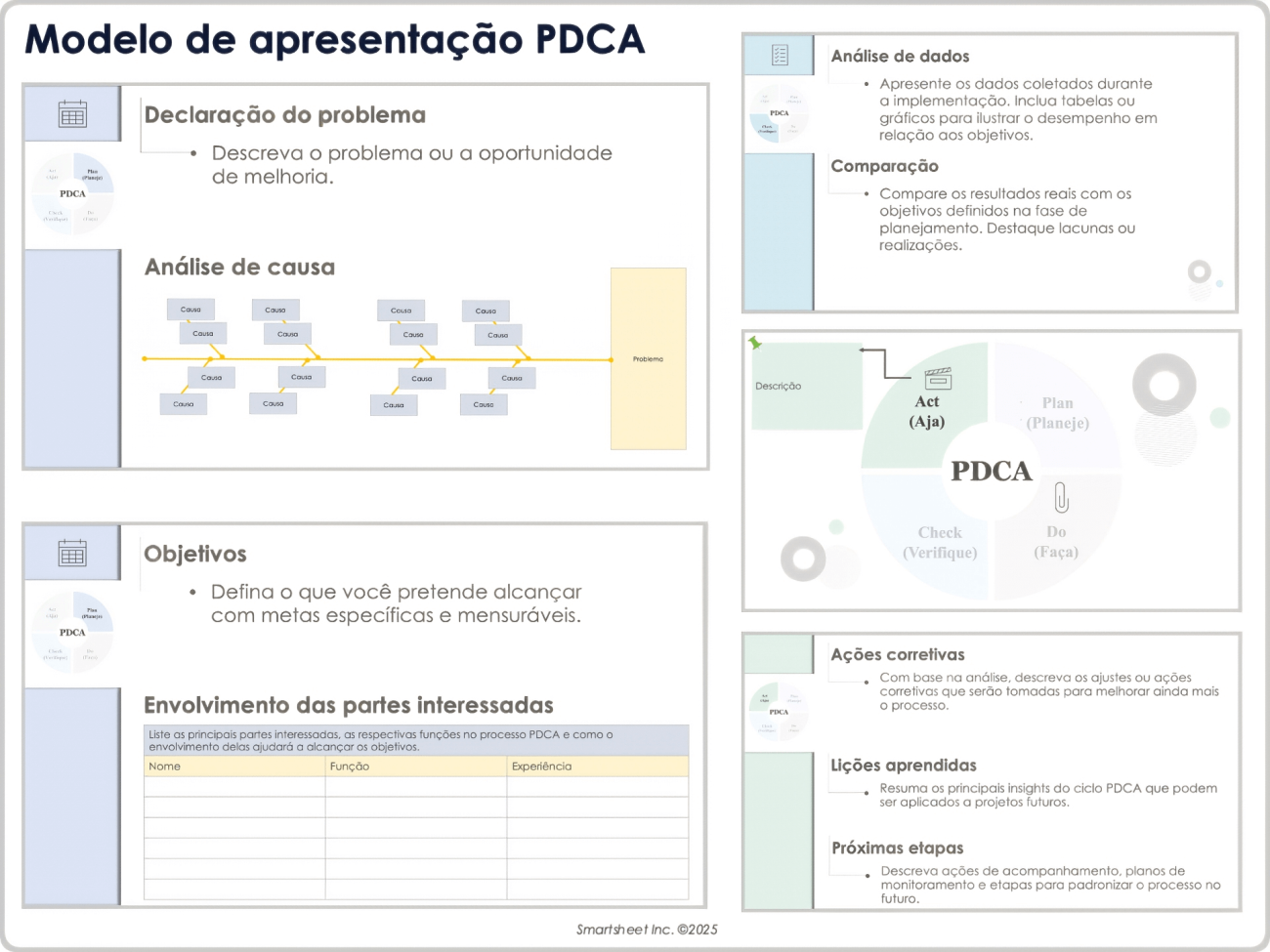 Modelos, formulários e exemplos PDCA gratuitos