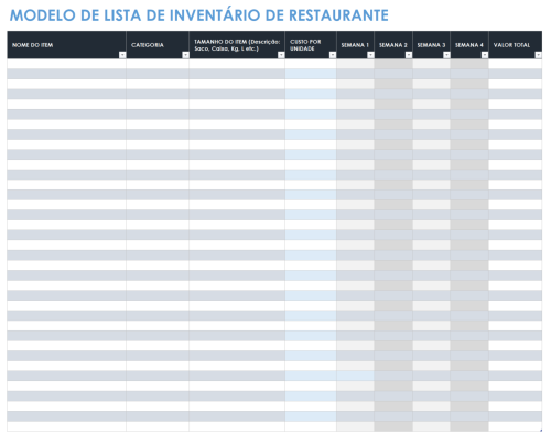 Modelos gratuitos de lista de inventário | Smartsheet