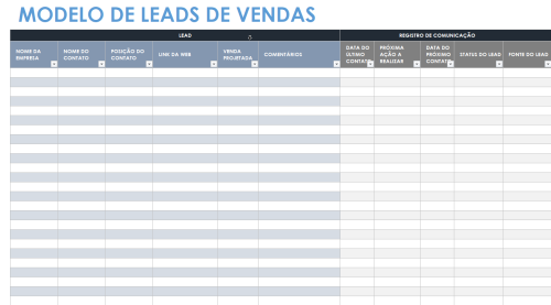 Modelos gratuitos de monitoramento de leads | Smartsheet