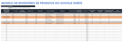 Modelos grátis de inventário do Google Sheets | Smartsheet