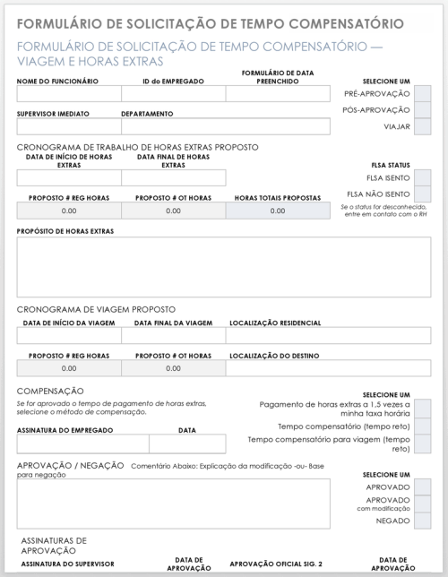 Formulários gratuitos de solicitação de horas extras | Smartsheet