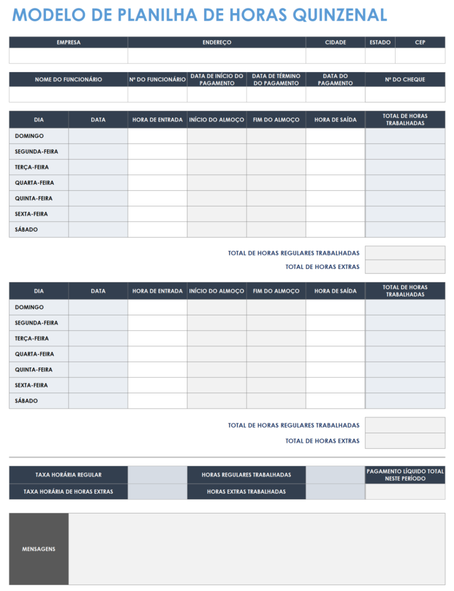 Modelos gratuitos de planilha de horas do Excel | Smartsheet