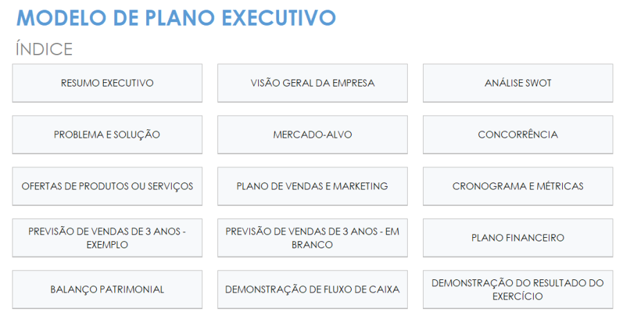 Modelos gratuitos de plano executivo no Excel | Smartsheet