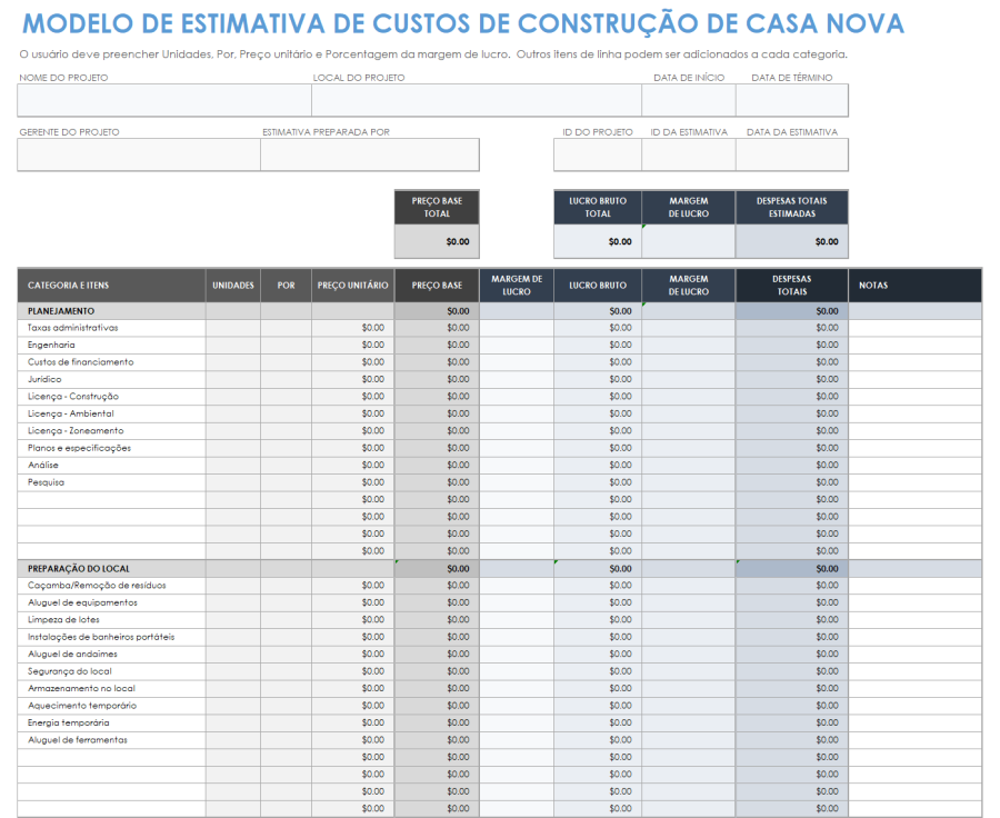 Modelos gratuitos de custos do projeto | Smartsheet