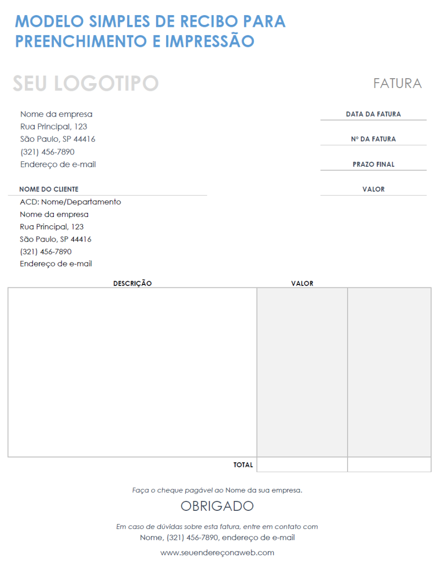 Modelos gratuitos de recibo para Microsoft Word | Smartsheet