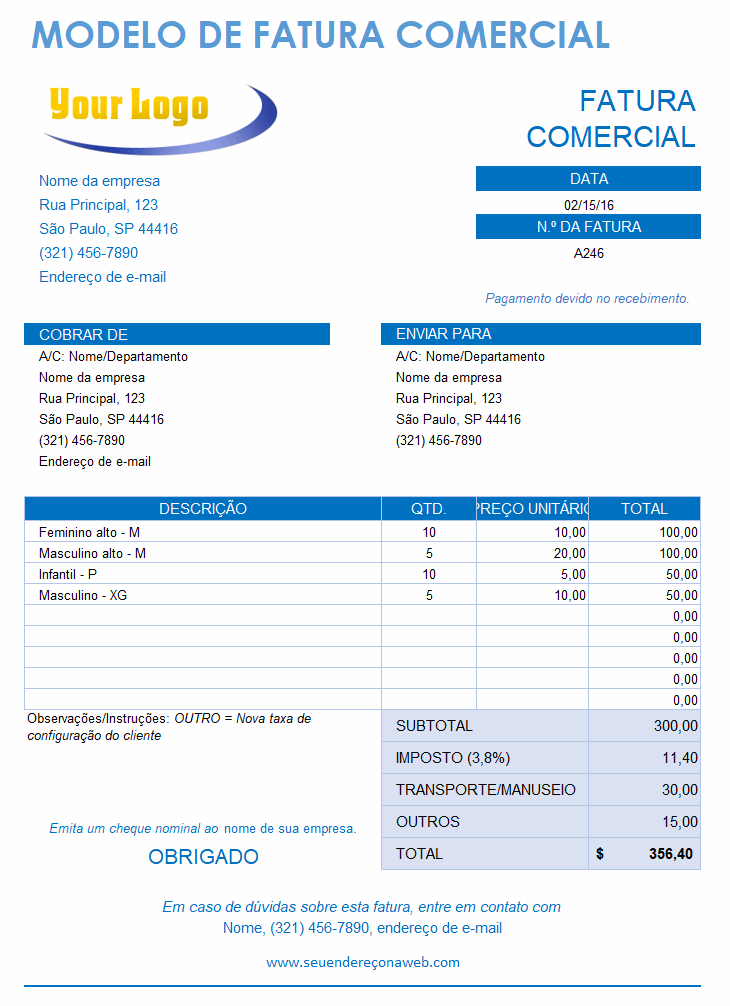 Modelos gratuitos de faturas para Excel – Smartsheet