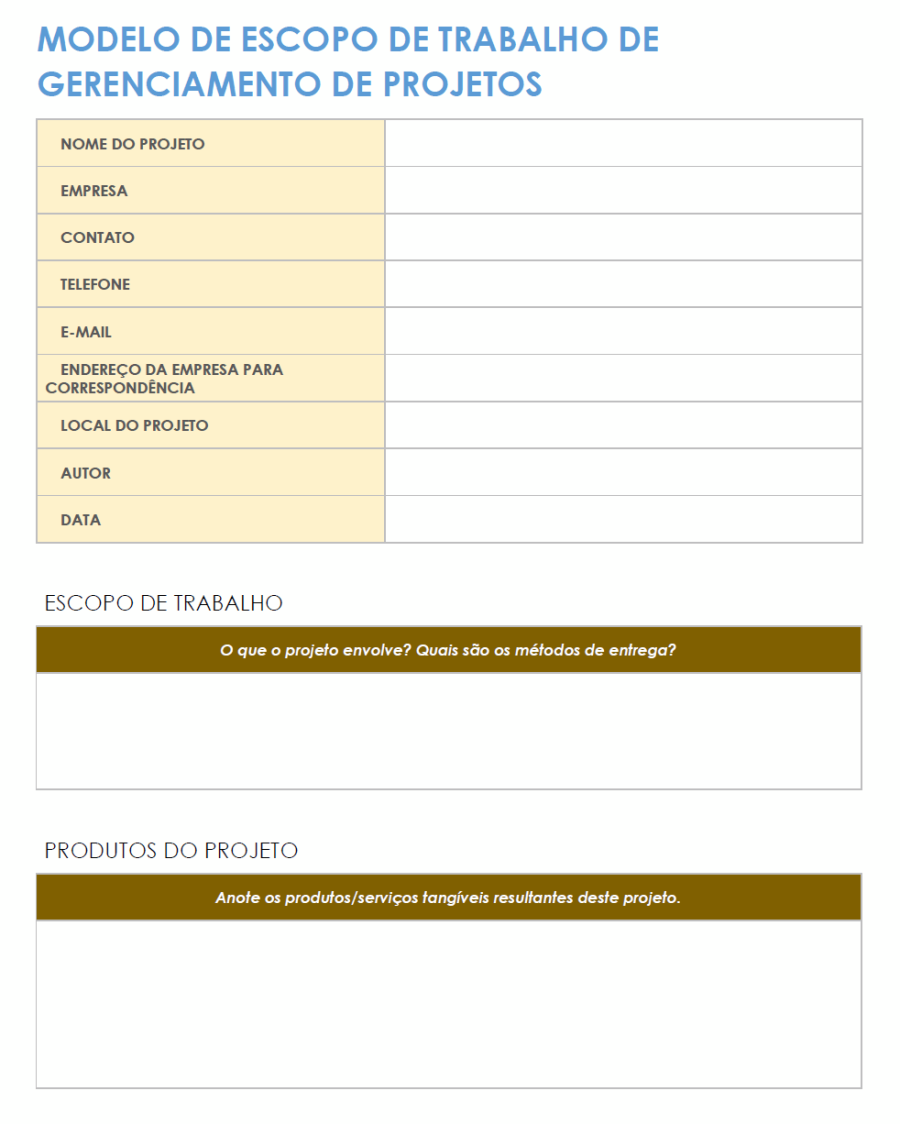 Modelos gratuitos de escopo de trabalho para Microsoft Word | Smartsheet