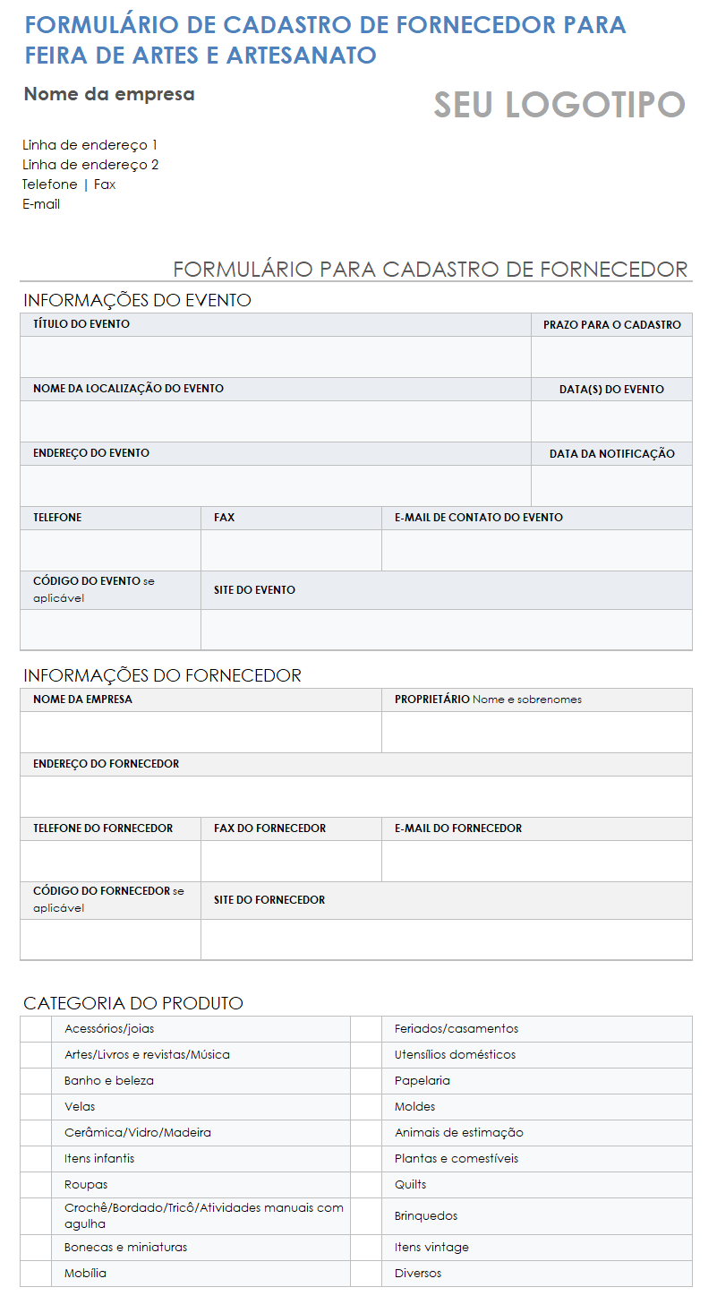 Formulários e modelos gratuitos de cadastro de fornecedor | Smartsheet