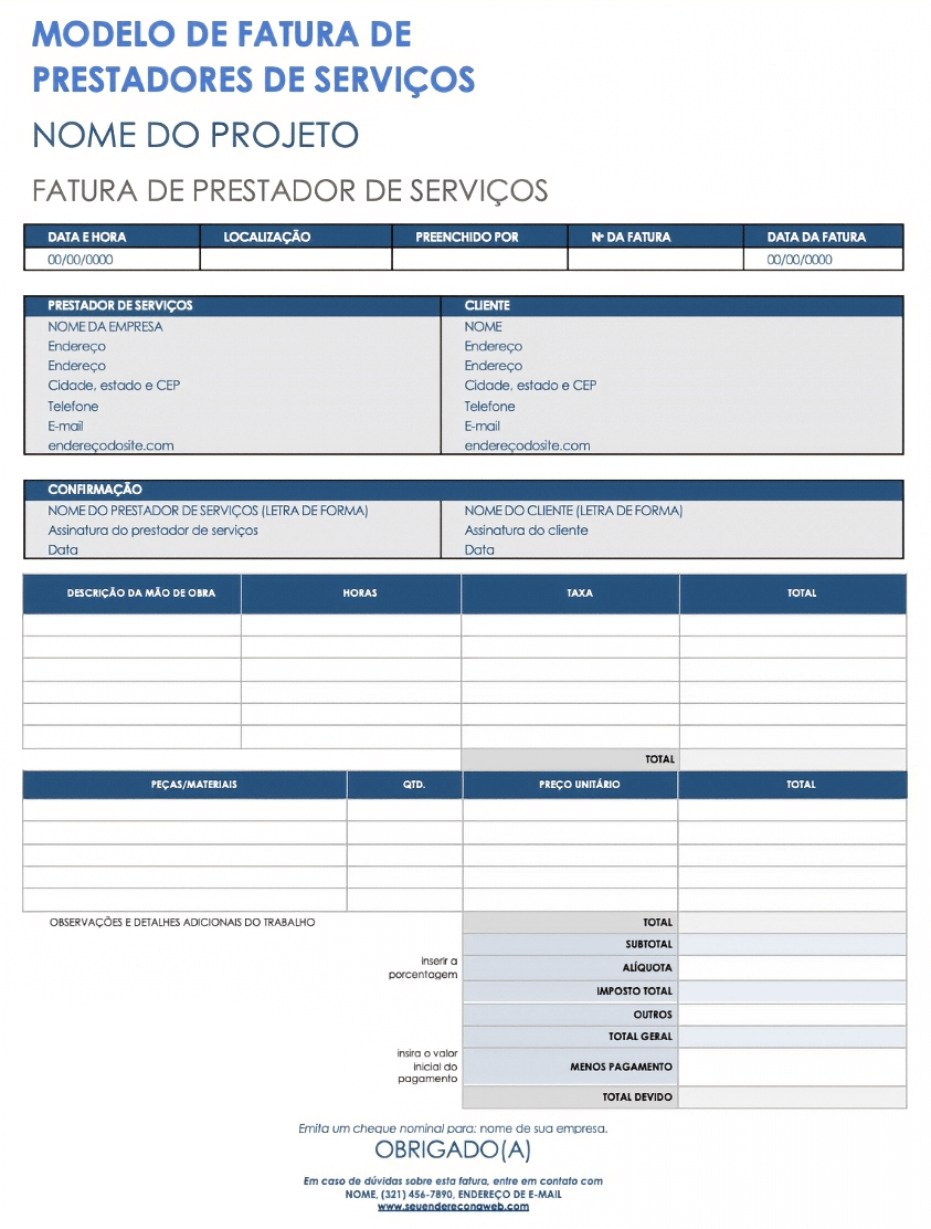 Quinze modelos grátis de fatura do Google Docs | Smartsheet