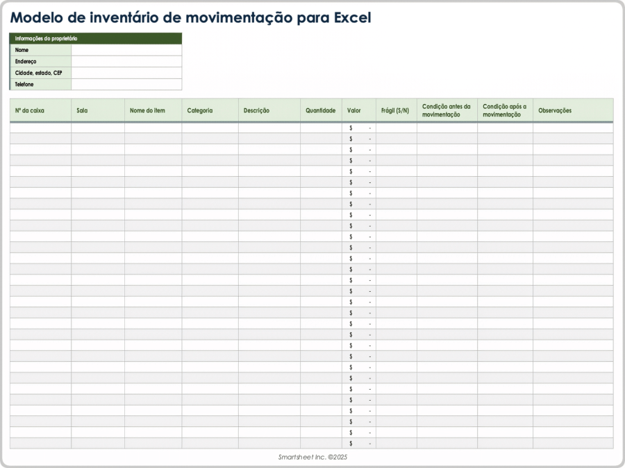 Modelos gratuitos de inventário em Excel