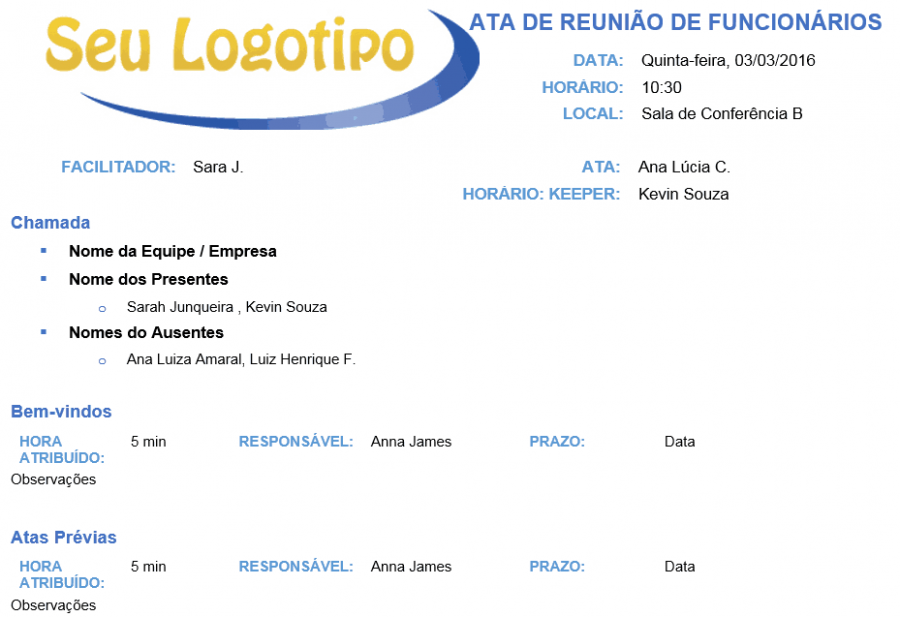 Modelos de Ata Gratuitos para MS Word Smartsheet
