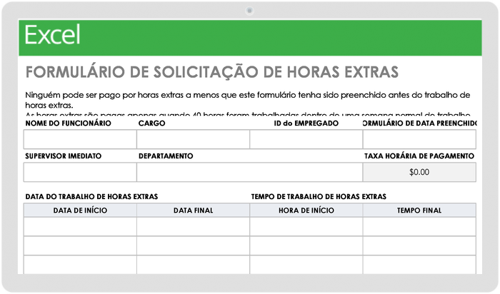 Formulários gratuitos de solicitação de horas extras | Smartsheet