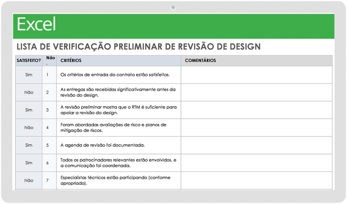 Listas de verificação de revisão de design gratuitas | Smartsheet