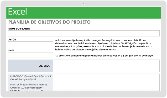 Como escrever os objetivos do projeto S.M.A.R.T.