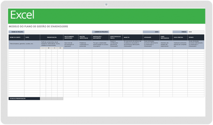 Modelos de análise de partes interessadas gratuitos Smartsheet
