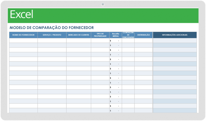 13 modelos gratuitos de fornecedor | Smartsheet
