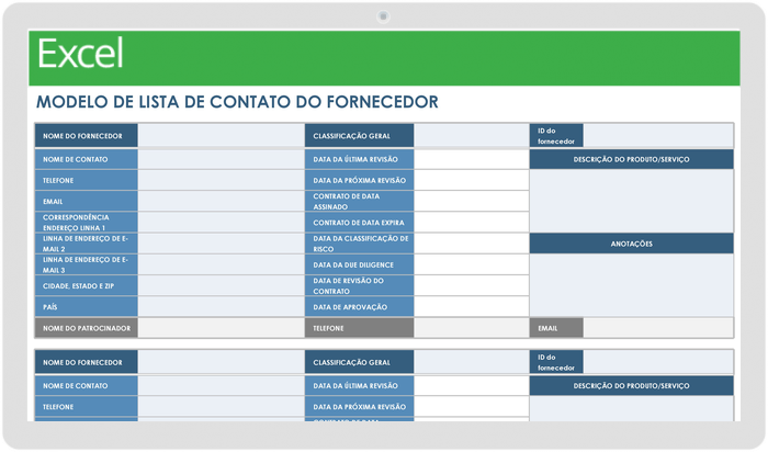 13 modelos gratuitos de fornecedor | Smartsheet
